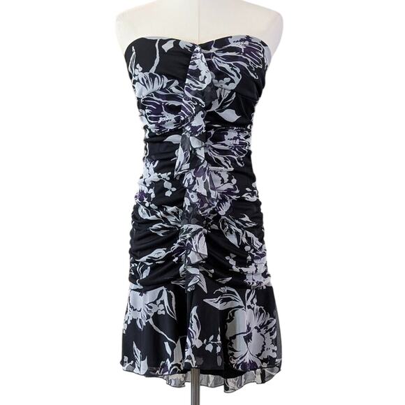 Ruby Rox | Dresses | Y2k Ruby Rox Strapless Mini Dress Black White Hoco Party Dress Ruched ...